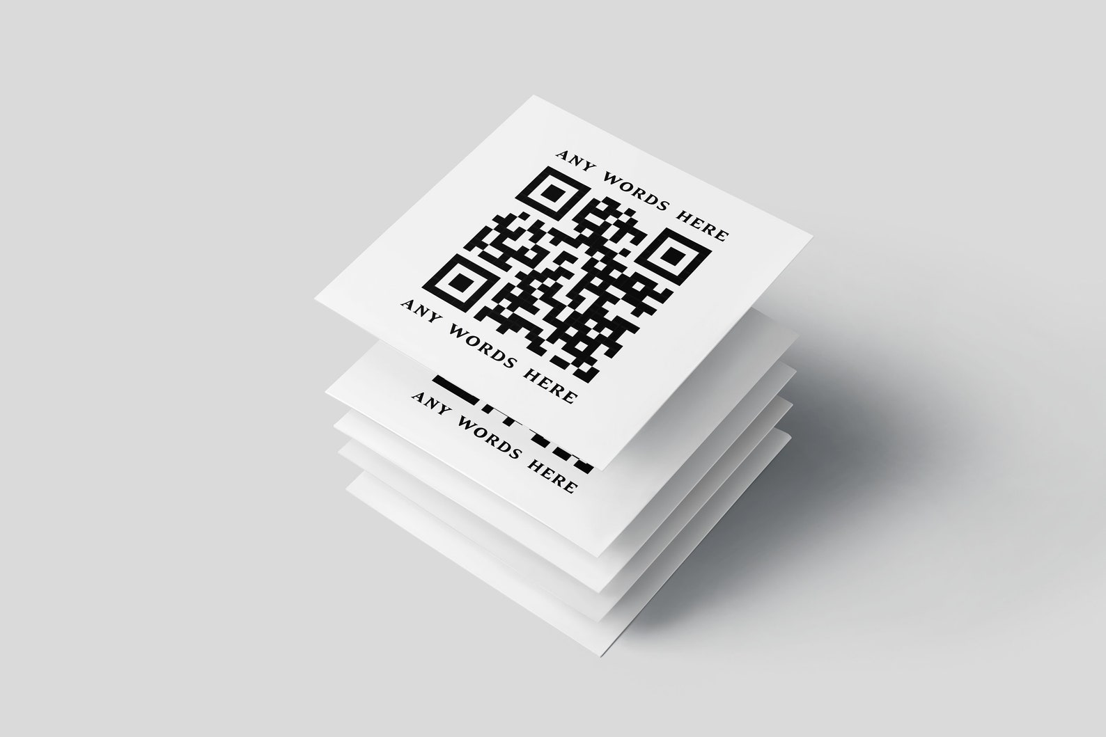 Custom QR Code Square Thank You Business Cards or Stickers/labels ...