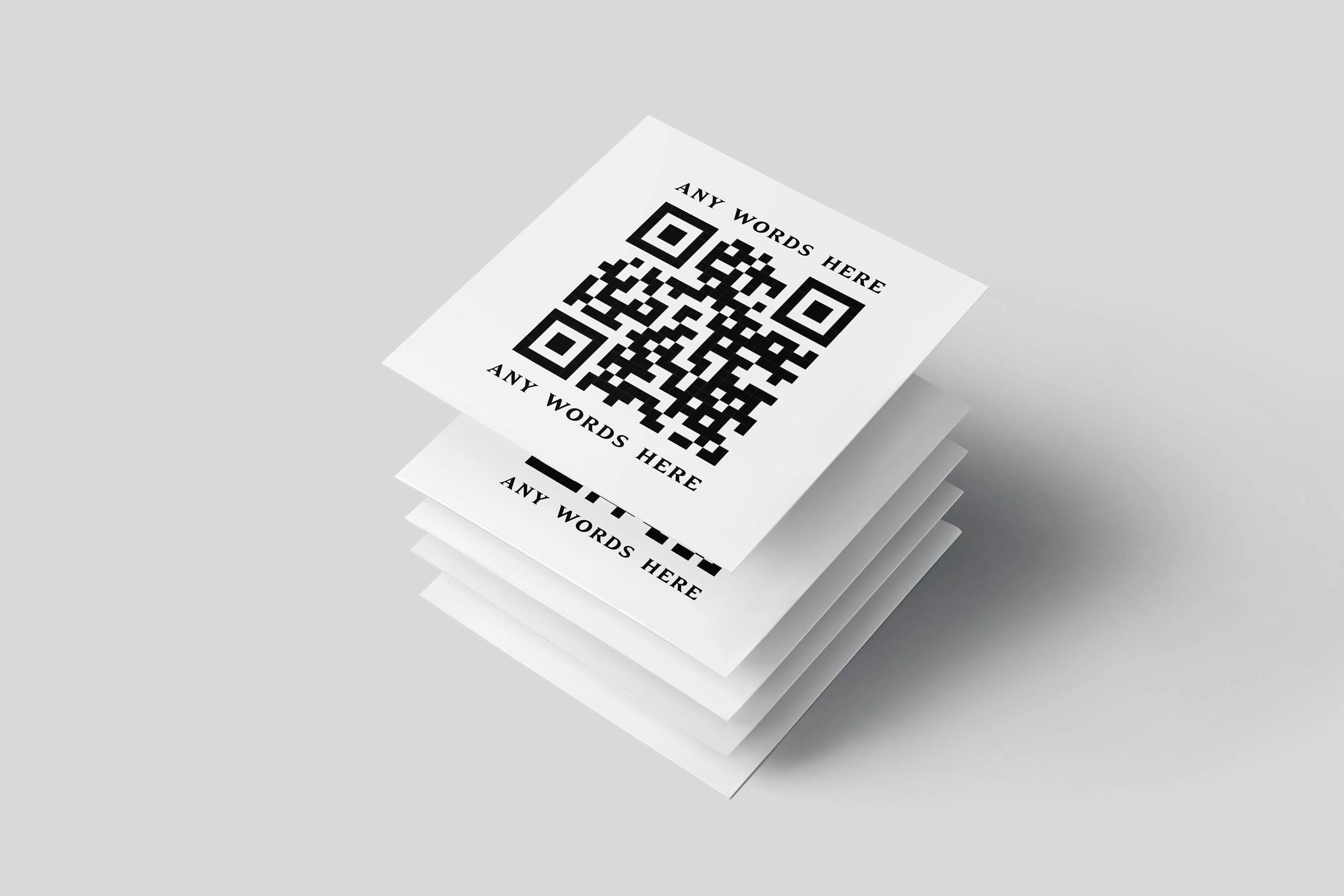 Custom QR Code Square Thank You Business Cards or Stickers/labels Glossy Personalized Packaging ...