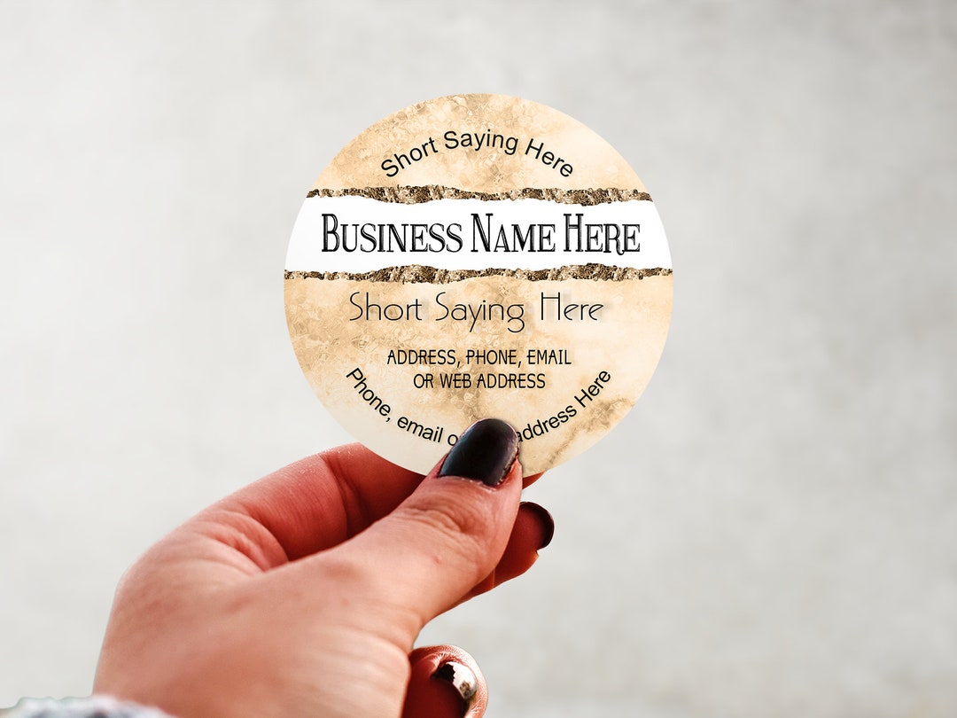 Custom Business Stickers – Glossy Ombre Gold Round Labels - Etsy