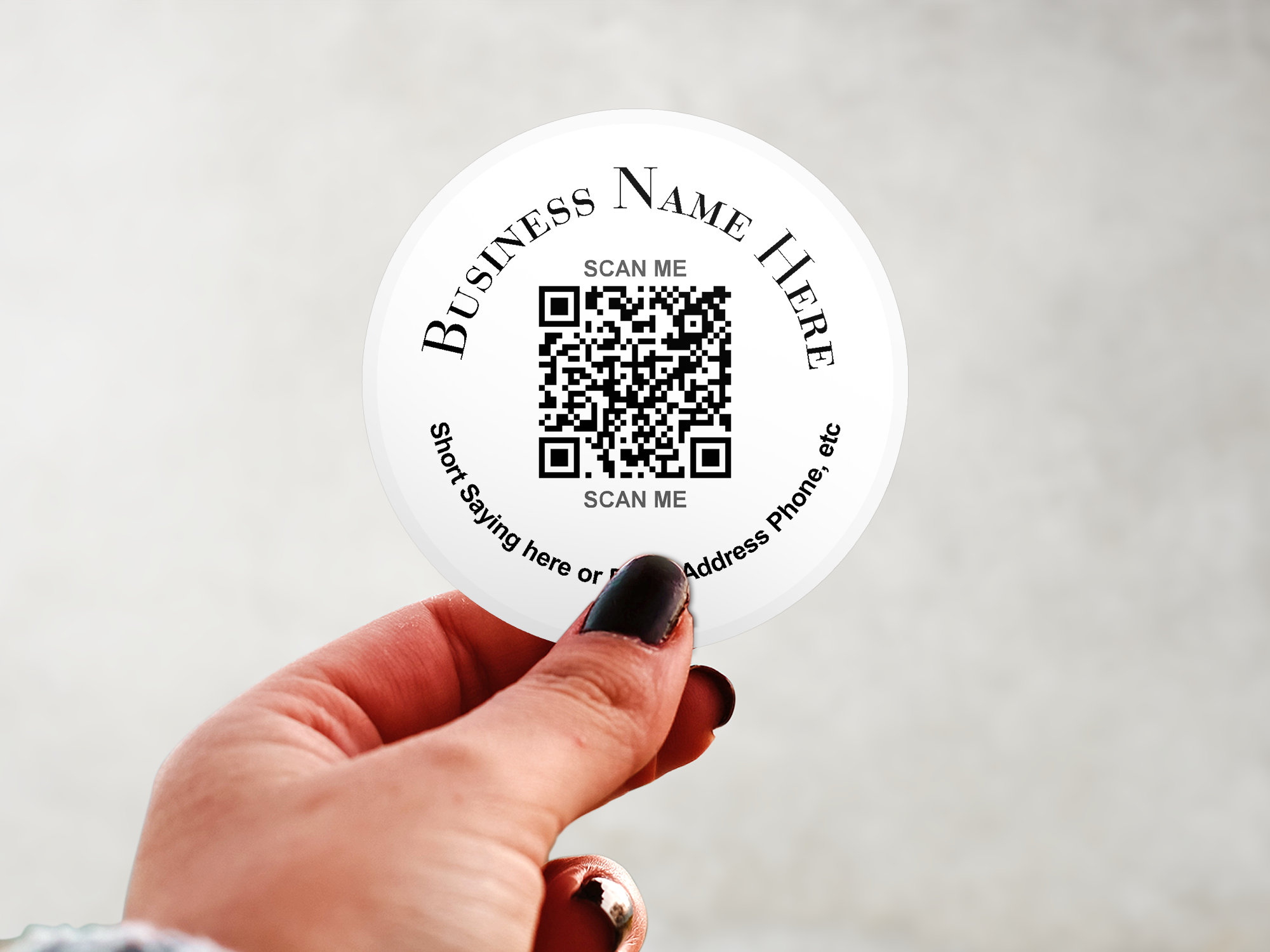 Custom QR Code Round Thank You for Your Business Stickers Glossy Labels ...