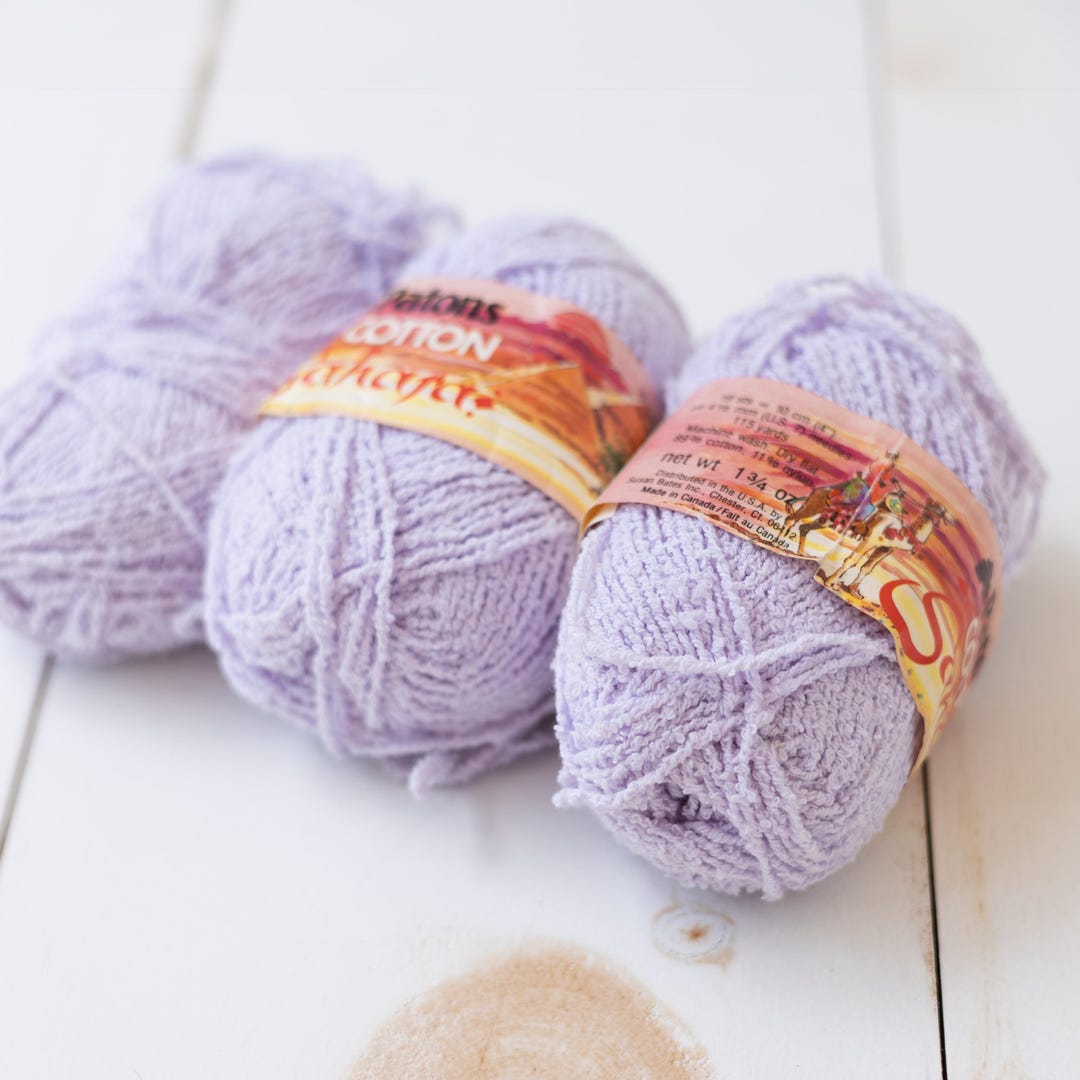 Vintage PATONS Cotton Sahara Yarn - Lavender Purple - DISCONTINUED ...