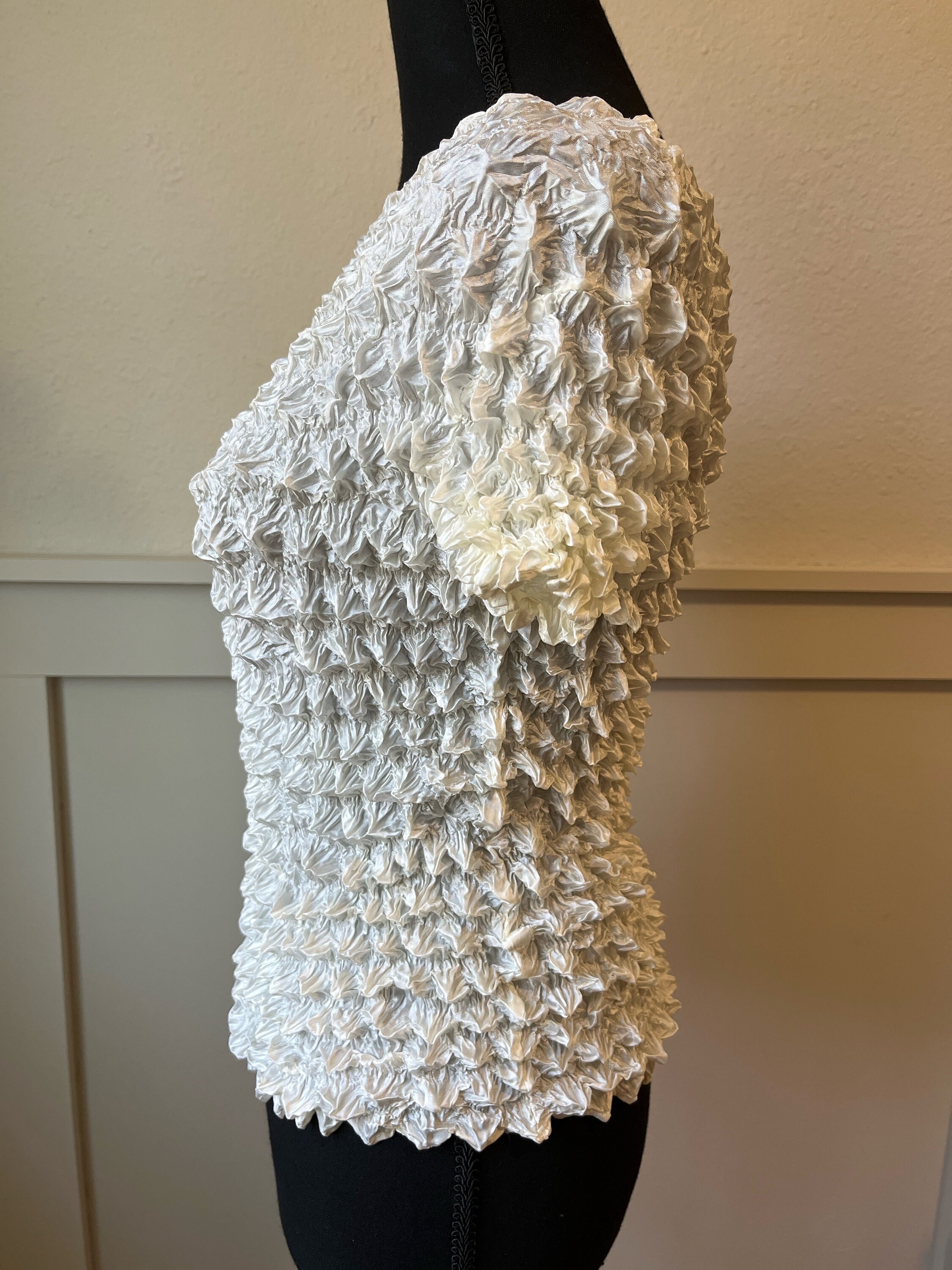 Vintage 90s Ivory Popcorn Blouse - Etsy