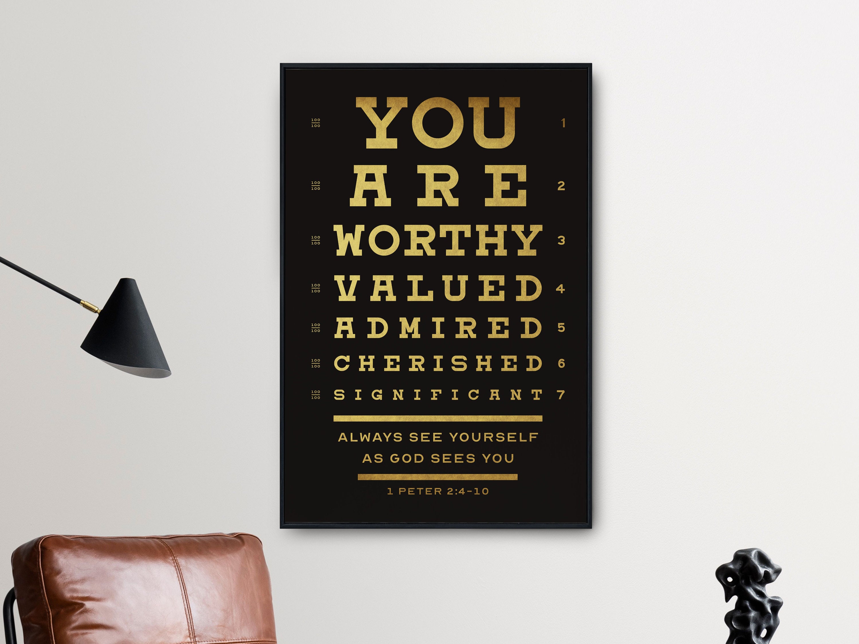 Modern Christian Poster Art Work as God Sees You Bible Verse Print ...