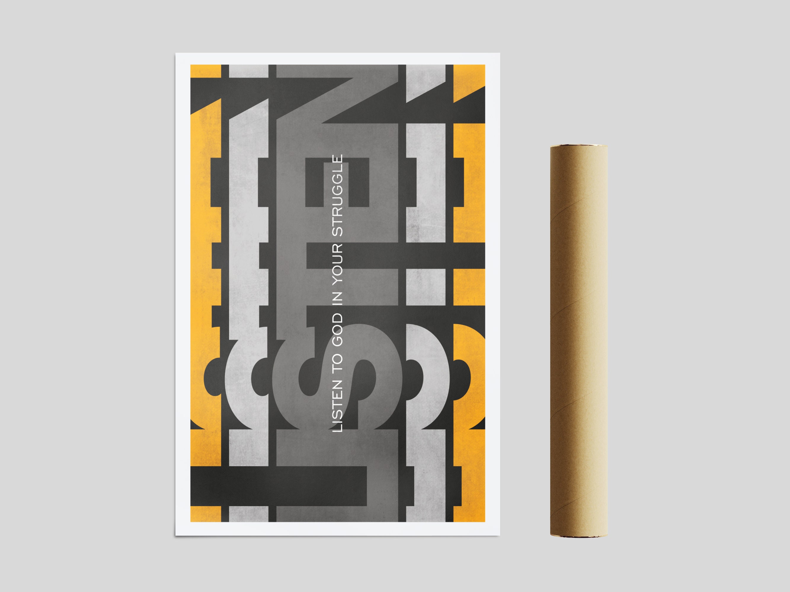 Modern Christian Poster Art Work - Listen to God in Struggles | Bible ...