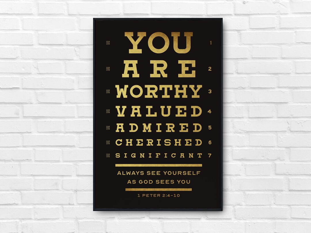 Modern Christian Poster Art Work - as God Sees You | Bible Verse Print ...