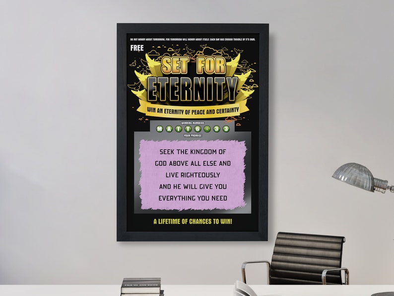 Modern Christian Poster Art Work - Set for Eternity | Bible Verse Print ...