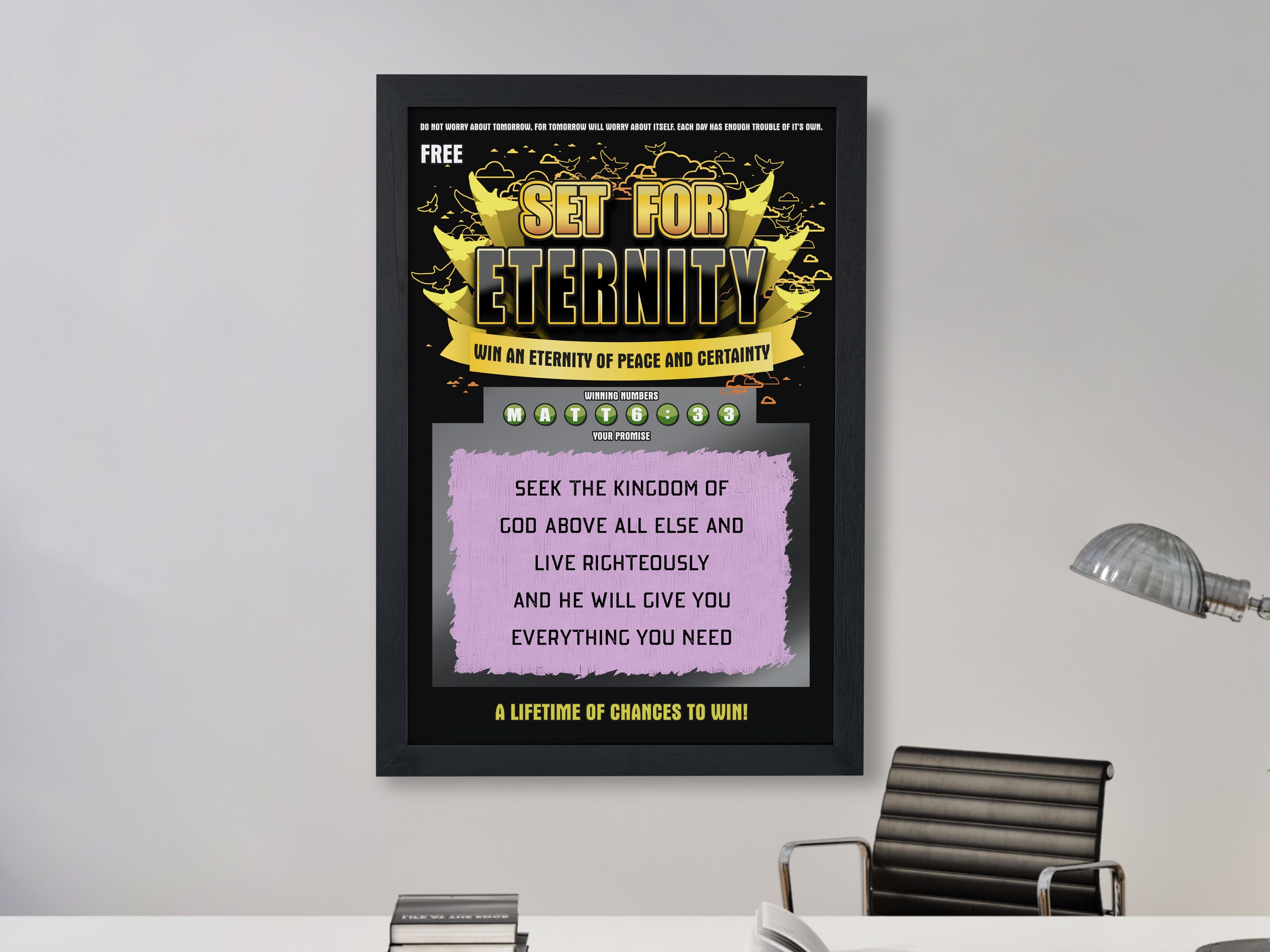 Modern Christian Poster Art Work - Set for Eternity | Bible Verse Print ...