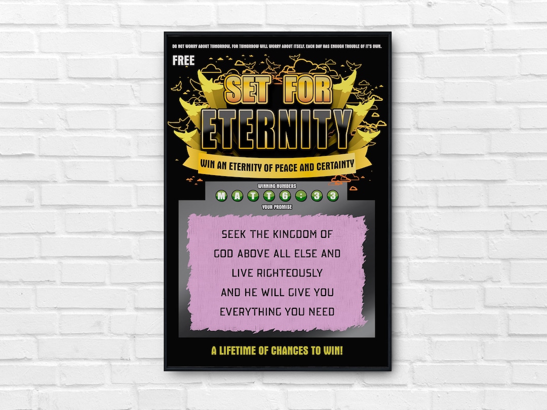 Modern Christian Poster Art Work - Set for Eternity | Bible Verse Print ...