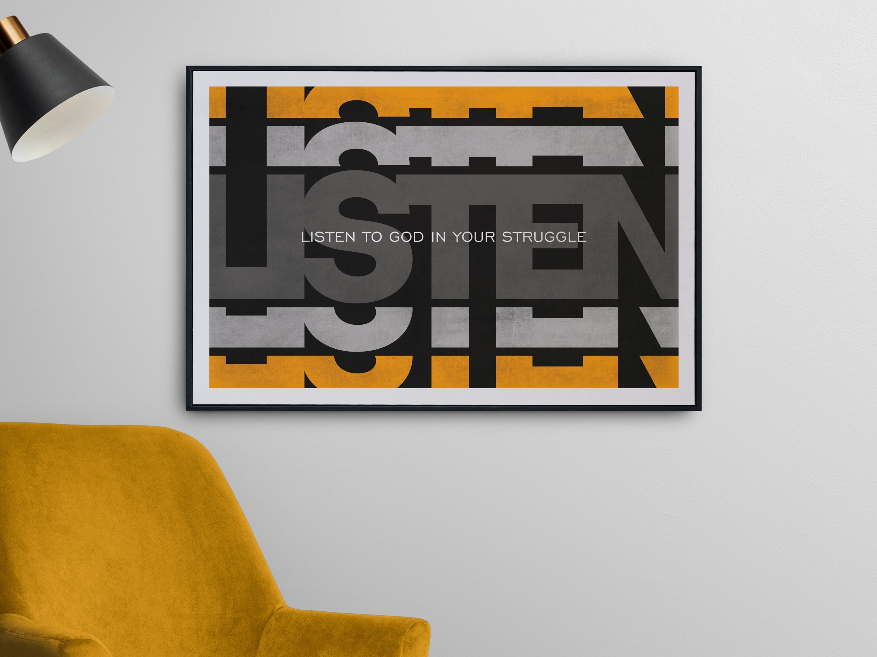 Modern Christian Poster Art Work - Listen to God in Struggles | Bible ...
