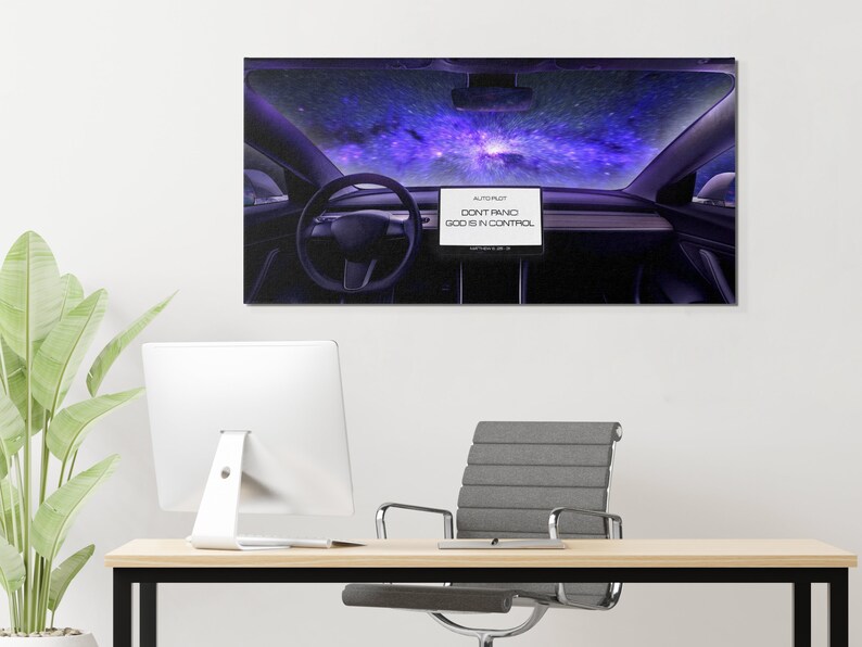 God is in Control - Modern Christian Wall Art Large Canvas | Bible ...