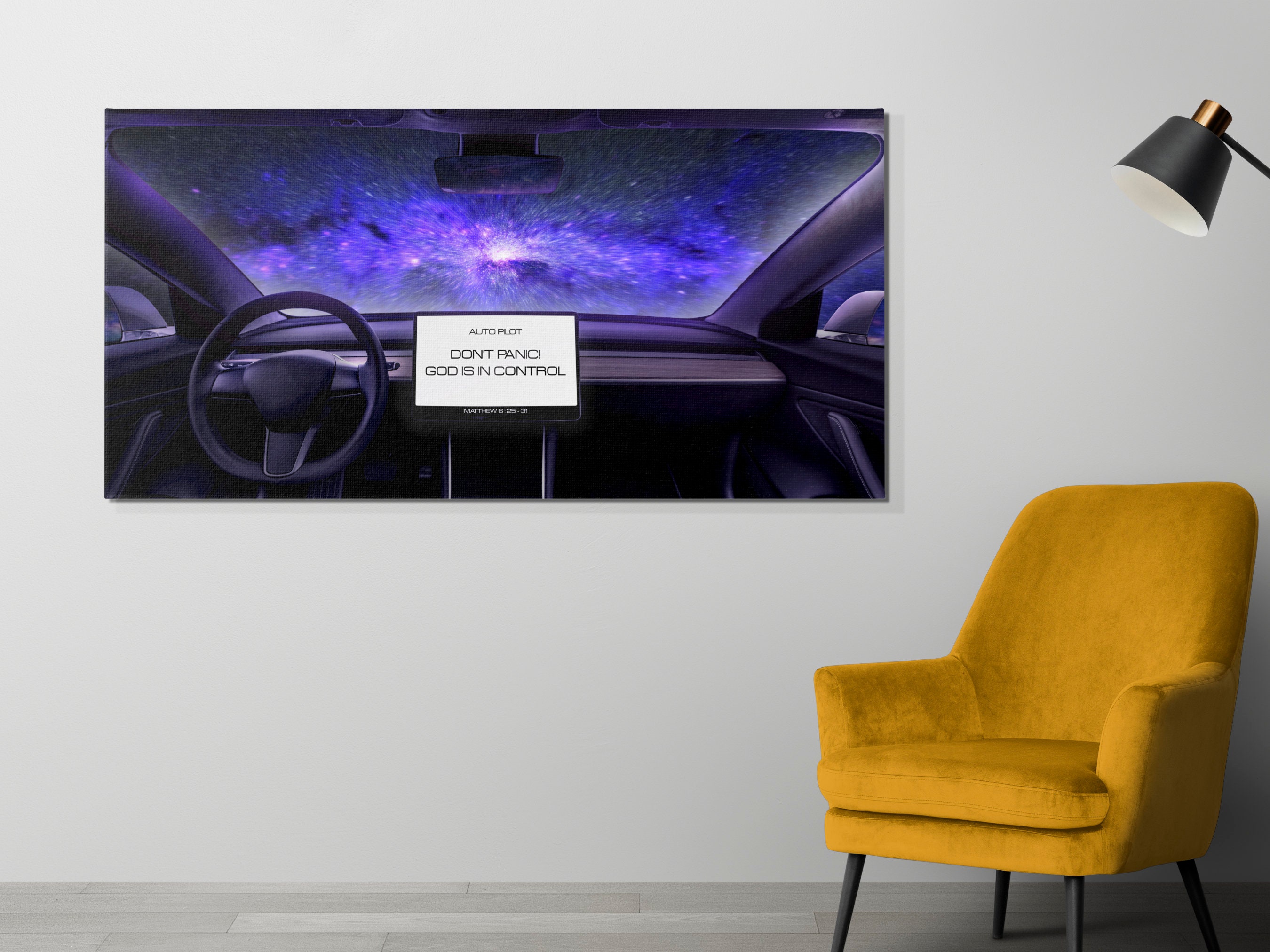 God is in Control - Modern Christian Wall Art Large Canvas | Bible ...