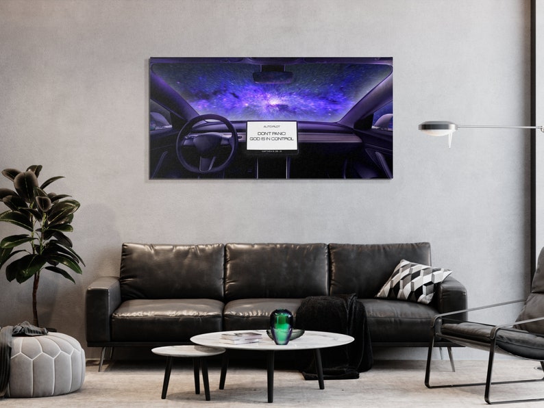 God is in Control - Modern Christian Wall Art Large Canvas | Bible ...