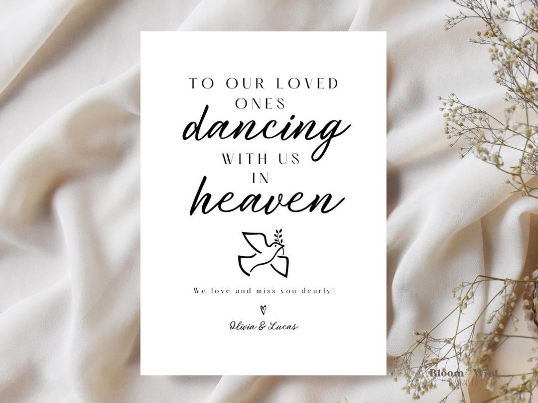 Dancing in Heaven Memorial, Dancing With Us in Heaven Wedding Sign ...