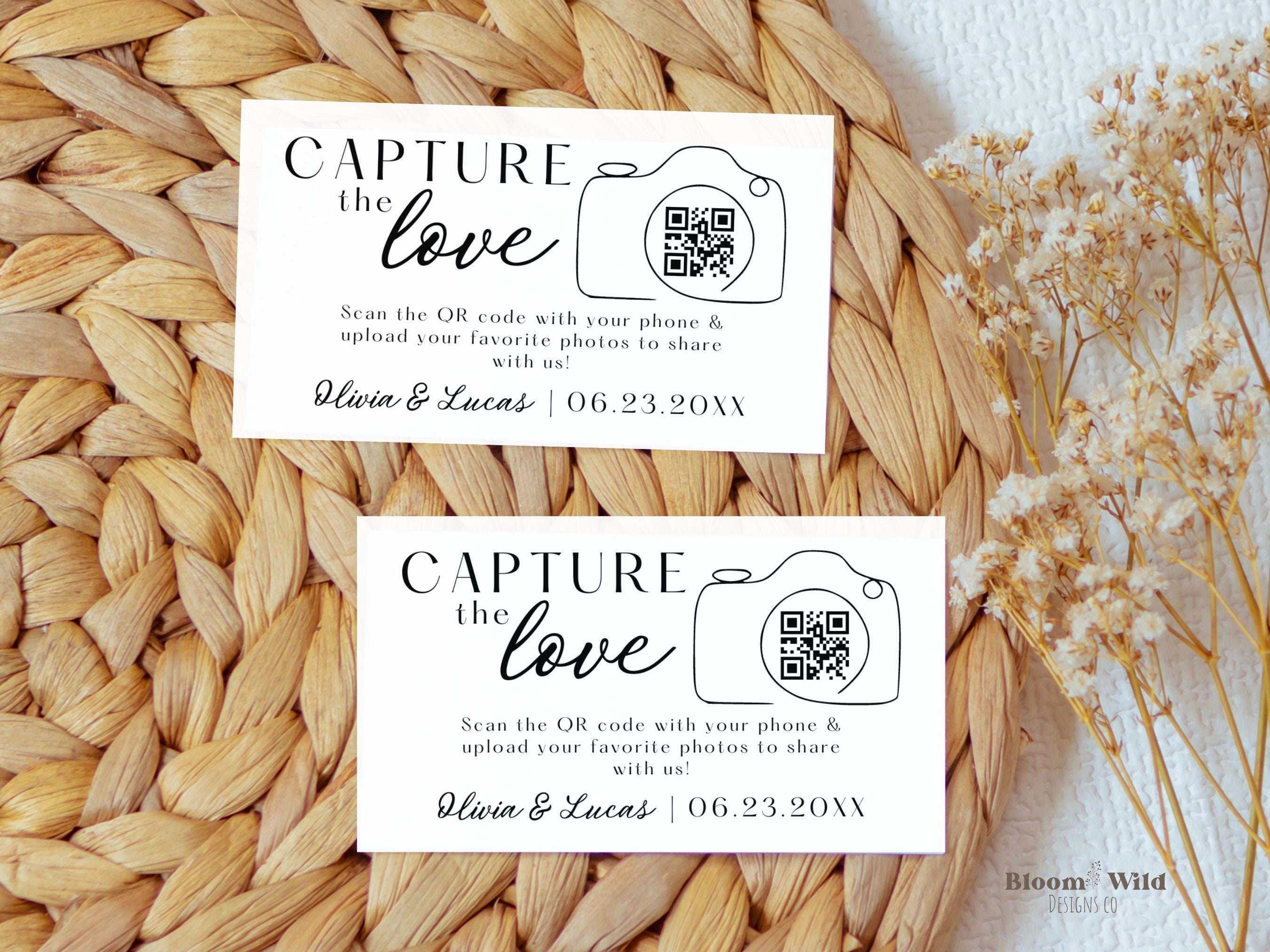 Capture the Love Wedding Qr Code Card, QR Code for Photo Sharing Shower ...