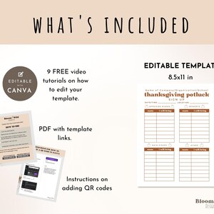 Thanksgiving Potluck Sign up Sheet Template, Sign up Sheet for Food ...
