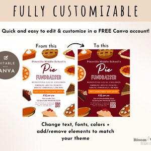 Pie Fundraiser Flyer, Thanksgiving Pie Sale, PTO PTA Fundraiser, Church ...