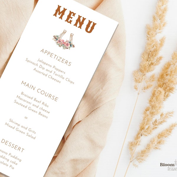 Rustic Menu - Etsy