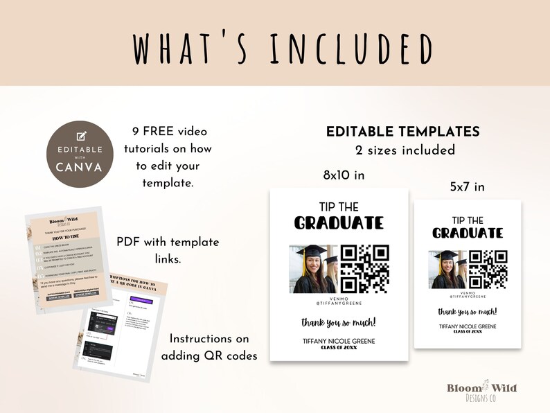 Qr Code for Grad Party, Venmo Qr Code Sign Graduation, College Fund QR ...