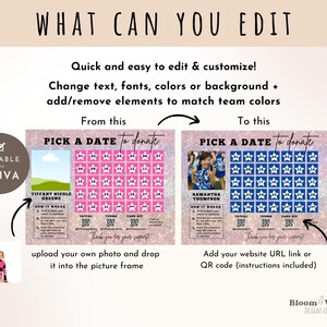 Cheer Fundraiser Template Canva, Pick A Date to Donate Calendar ...