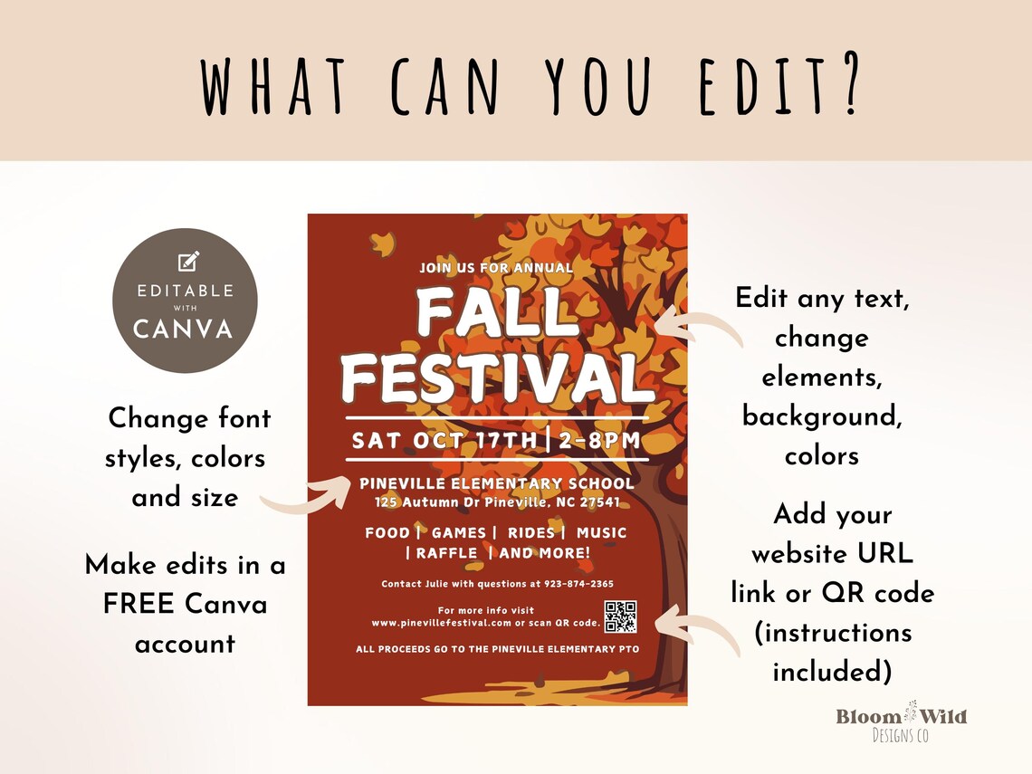 Fall Festival Flyer Canva, Fall Festival Fundraiser, Fall Festival ...