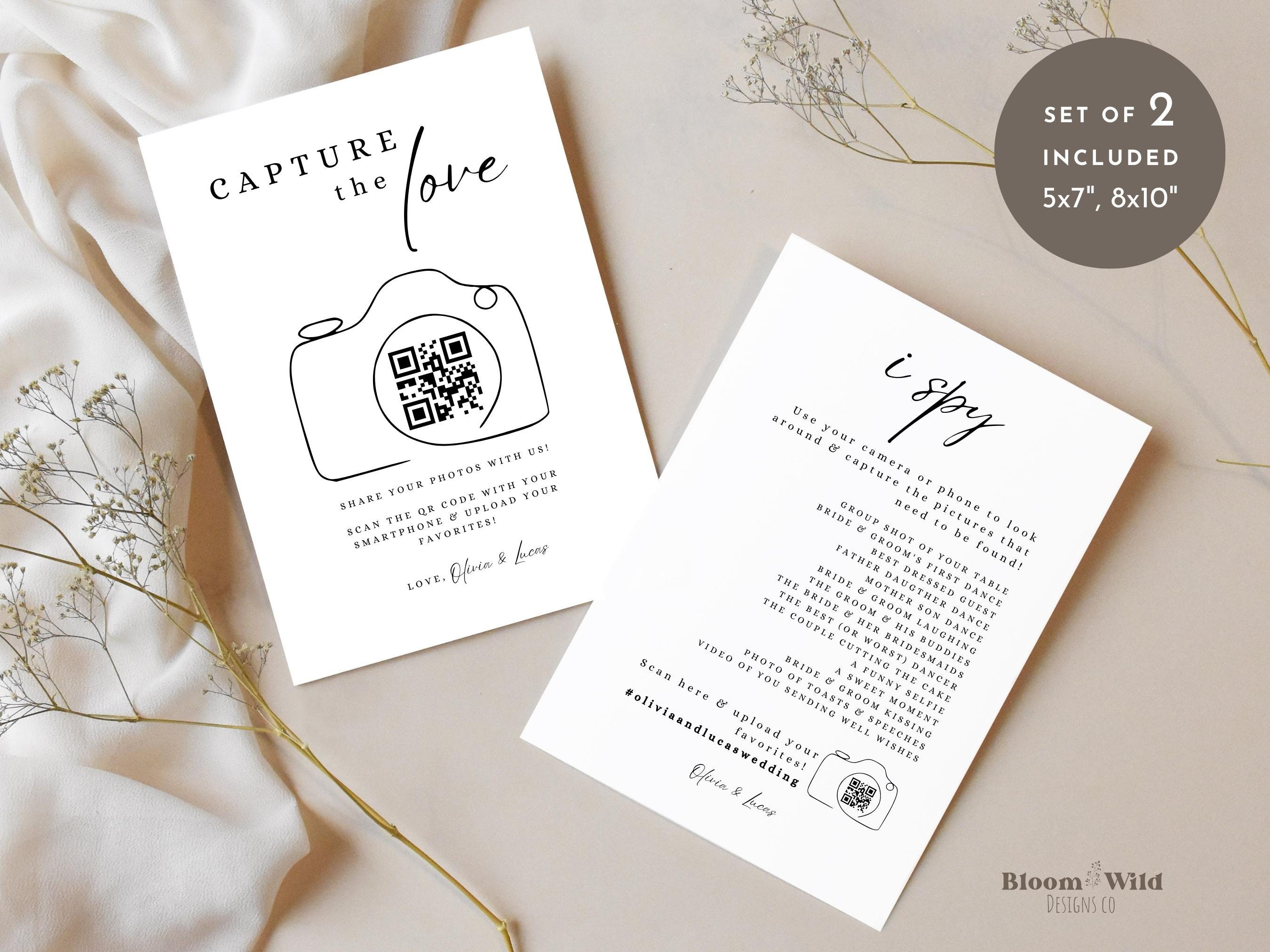 I Spy Wedding Photo Game Template, Capture the Love Qr Code Card, Photo ...