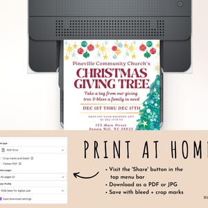 Christmas Giving Tree Template, Angel Tree Fundraiser Event W/ QR Code ...