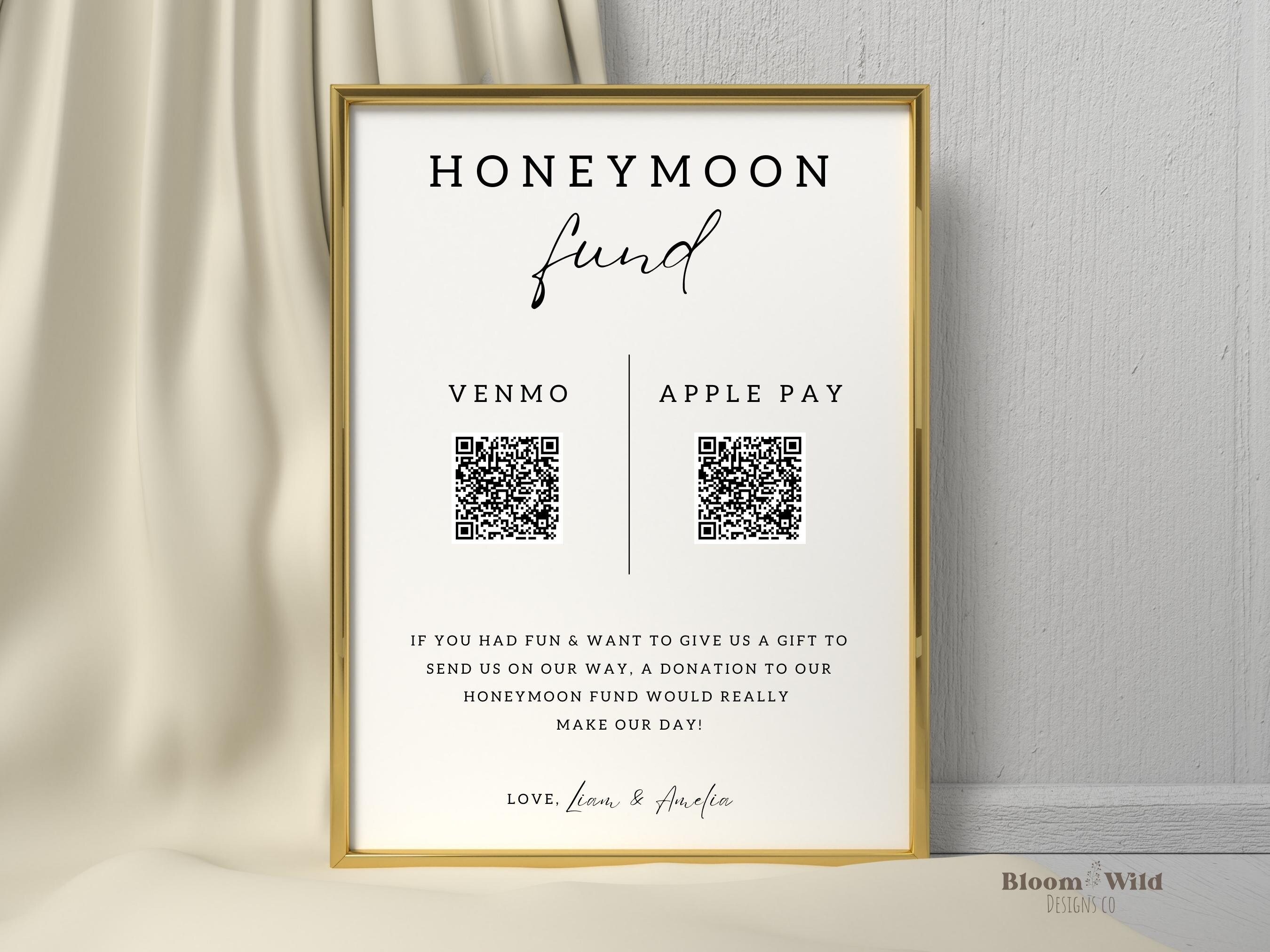 Wedding QR Code Sign Printable Boho Honeymoon Fund QR Code - Etsy UK