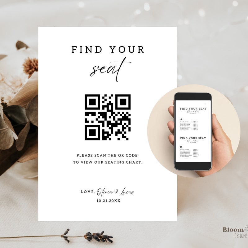 Qr Code Seating - Etsy
