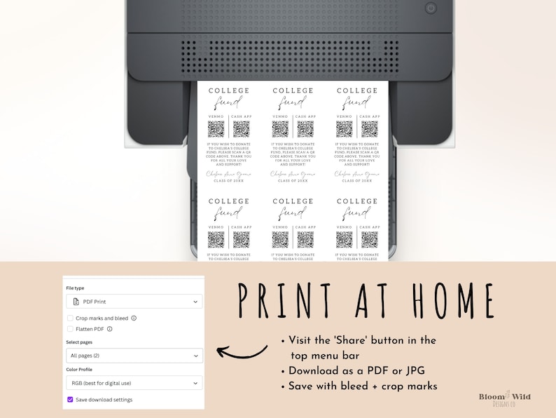 Insert Card Graduation, Graduation 2 QR Codes Insert, College Fund ...