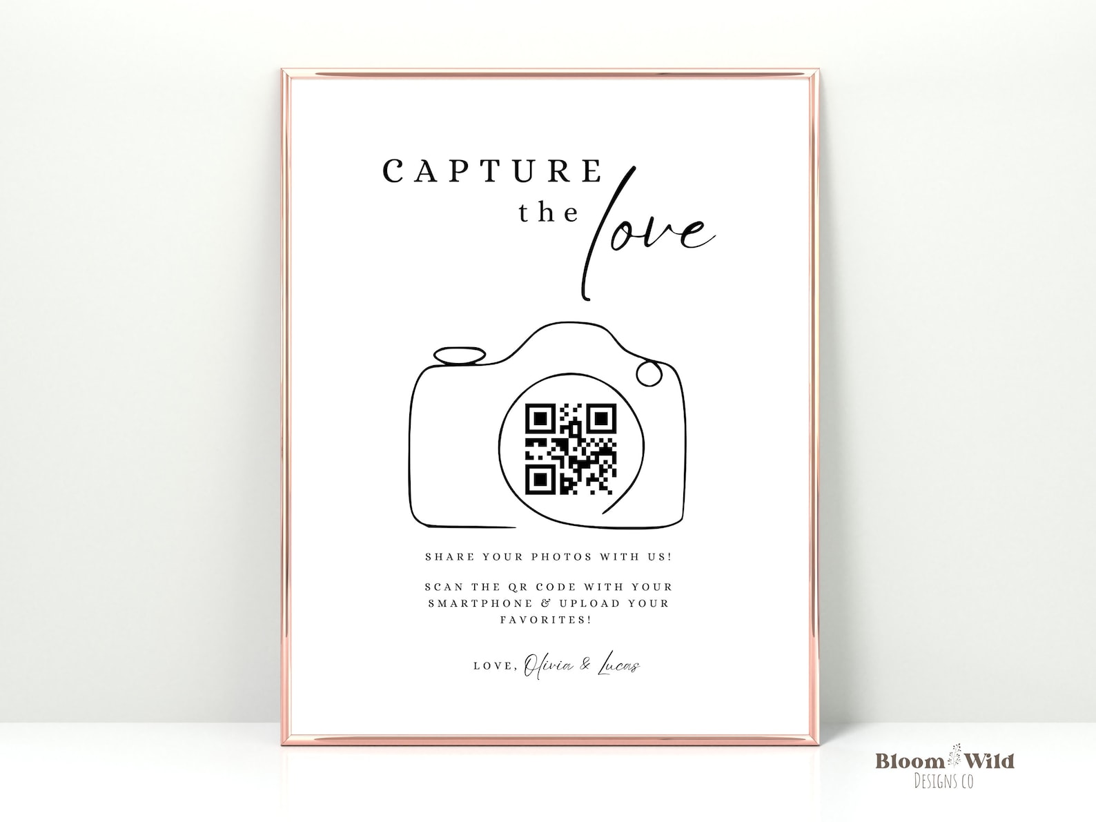 QR Code for Photo Sharing Wedding Capture the Love Qr Code - Etsy