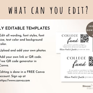 Graduation Party Invitation Insert Card With QR Code, Graduation QR ...