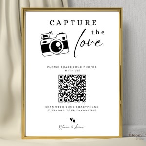 Capture the Love QR Code, Wedding Photo Signs Canva, Share the Love ...