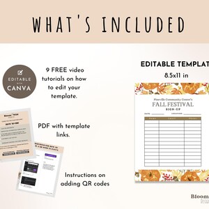 Fall Harvest Festival Sign up Sheet Template, Church Autumn Party Sign ...