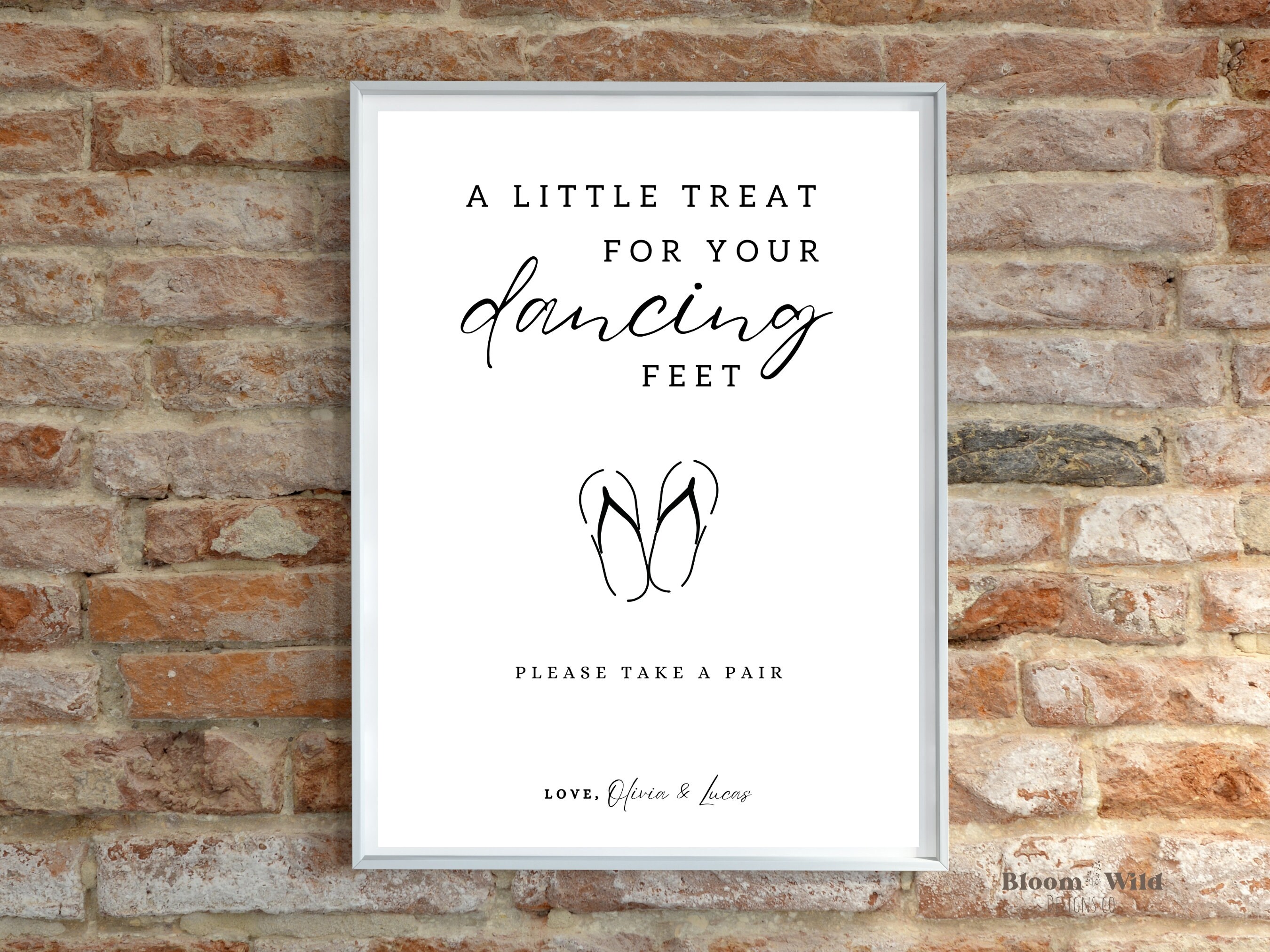 Treat for Your Dancing Feet Sign, Minimalist Wedding Flip Flop Sign ...