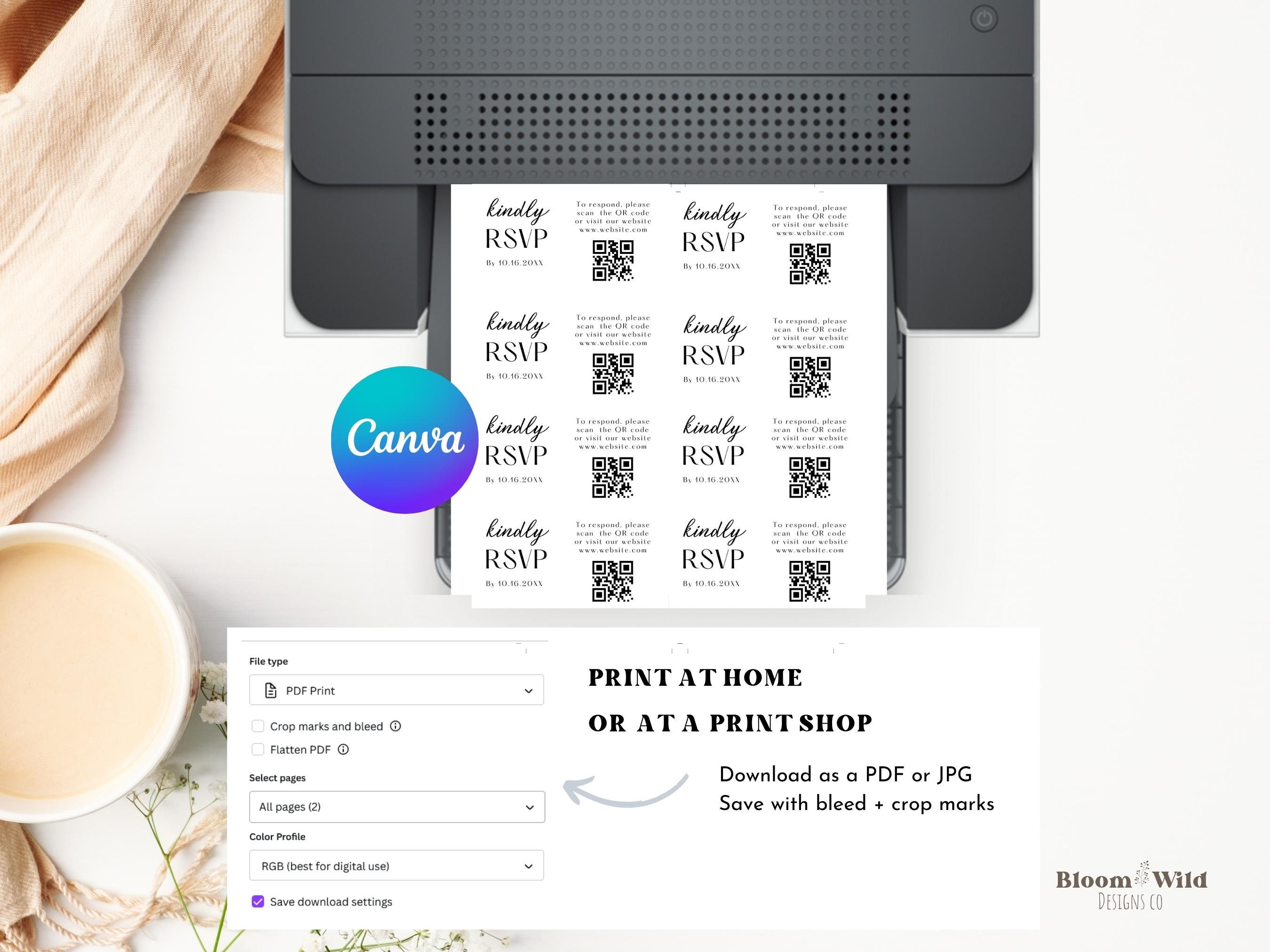 QR Code Business Card Rsvp, Minimalist Wedding Reply Card, QR Code ...