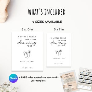 Treat for Your Dancing Feet Sign, Minimalist Wedding Flip Flop Sign ...