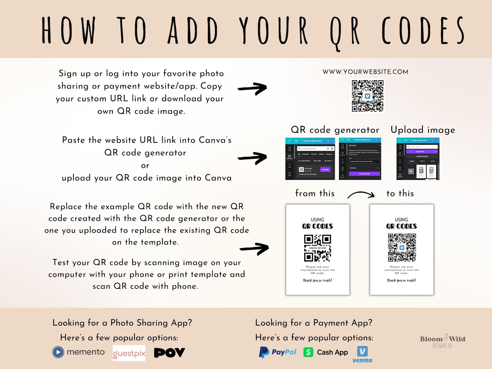 QR Code for Photo Sharing Wedding, Capture the Love Qr Code Sign, Share ...