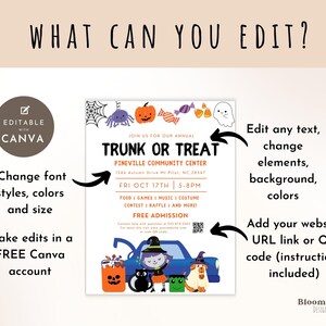Trunk or Treat Template, Trunk or Treat Flyer Digital Download Editable ...