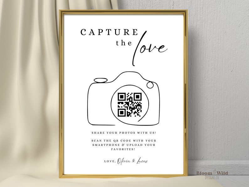 QR Code for Photo Sharing Wedding Capture the Love Qr Code - Etsy