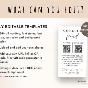 Insert Card Graduation, Graduation 2 QR Codes Insert, College Fund ...