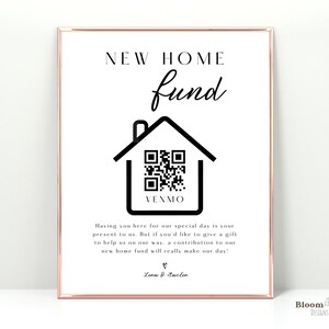 New Home Fund QR Code Sign, Our First Home Fund Venmo, Saving for ...
