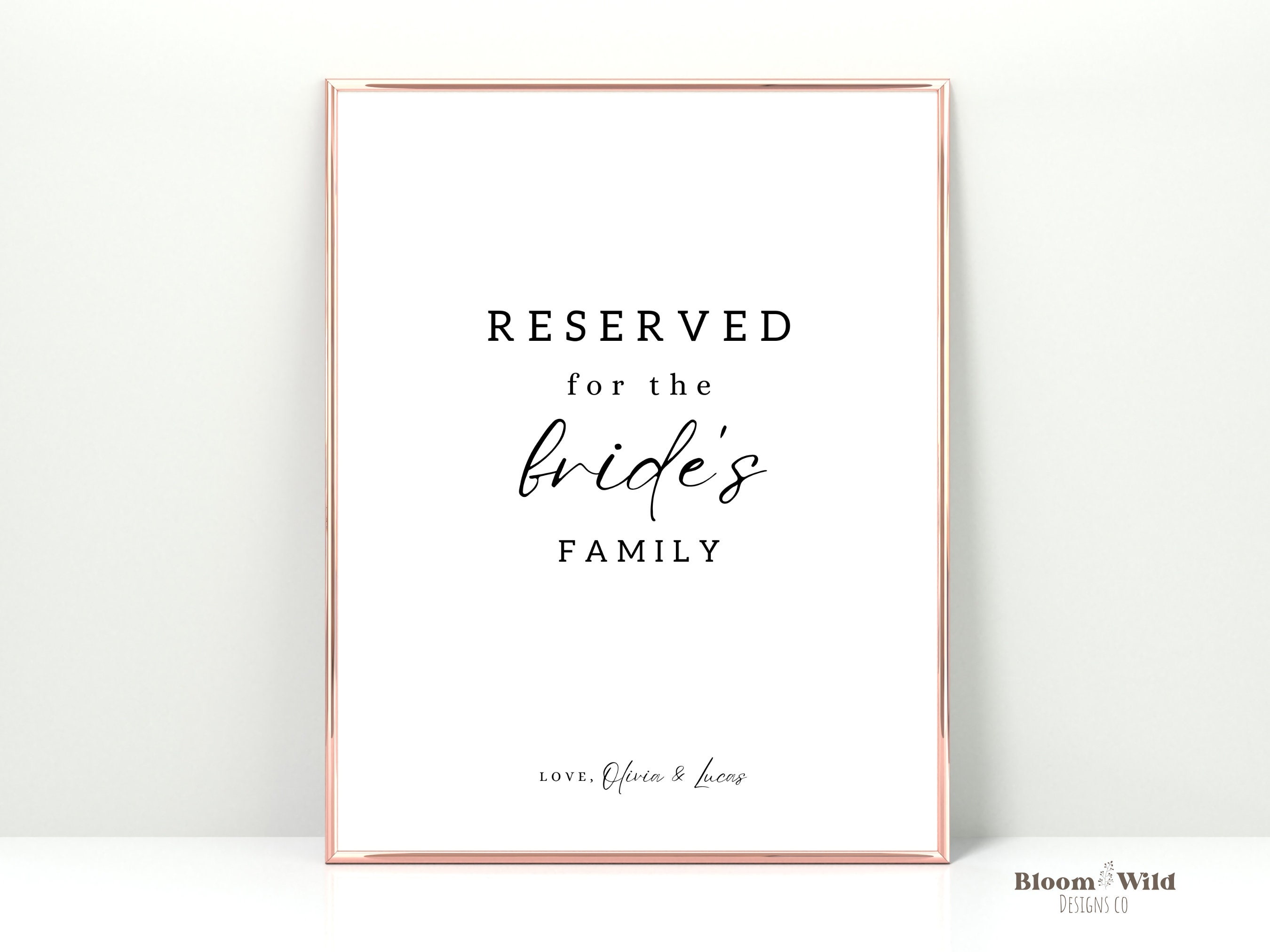 Reserved Sign Wedding Printable Reserved Table Sign Canva - Etsy