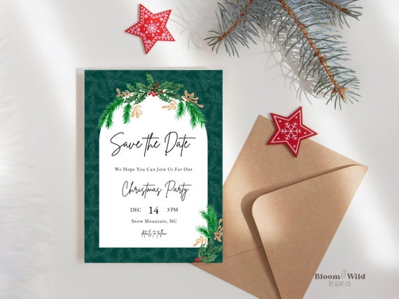Save the Date Template Christmas Christmas Party Save the - Etsy
