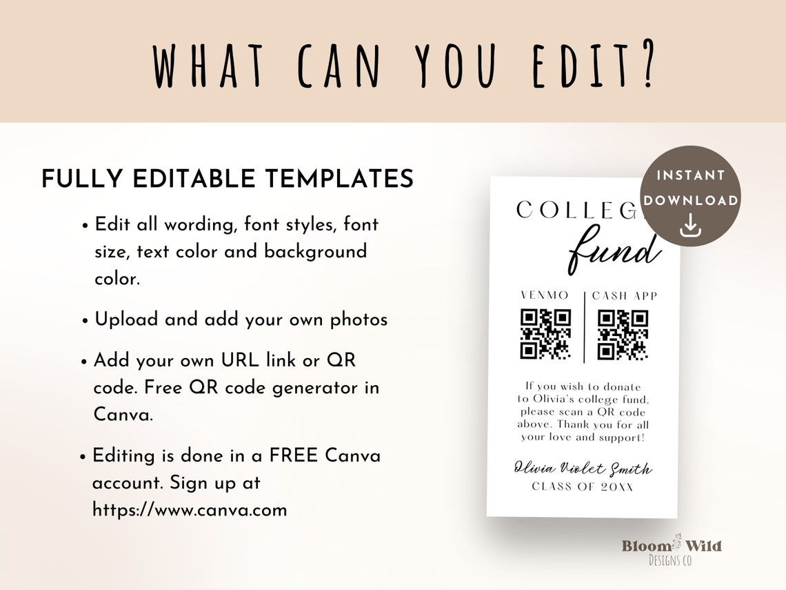 Graduation 2 QR Codes Insert, Qr Code Cards for Graduation, College ...