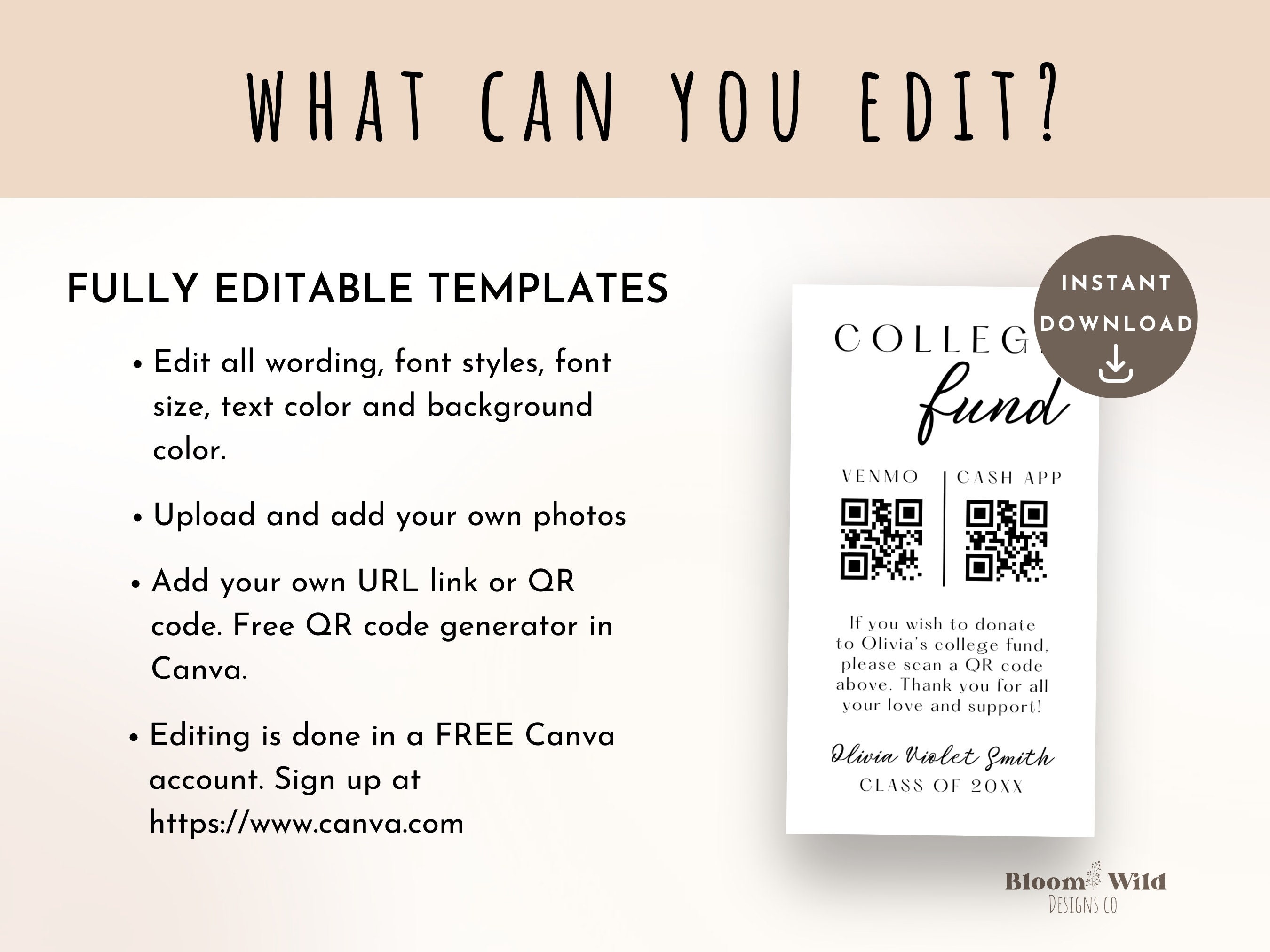 Graduation 2 QR Codes Insert, Qr Code Cards for Graduation, College ...