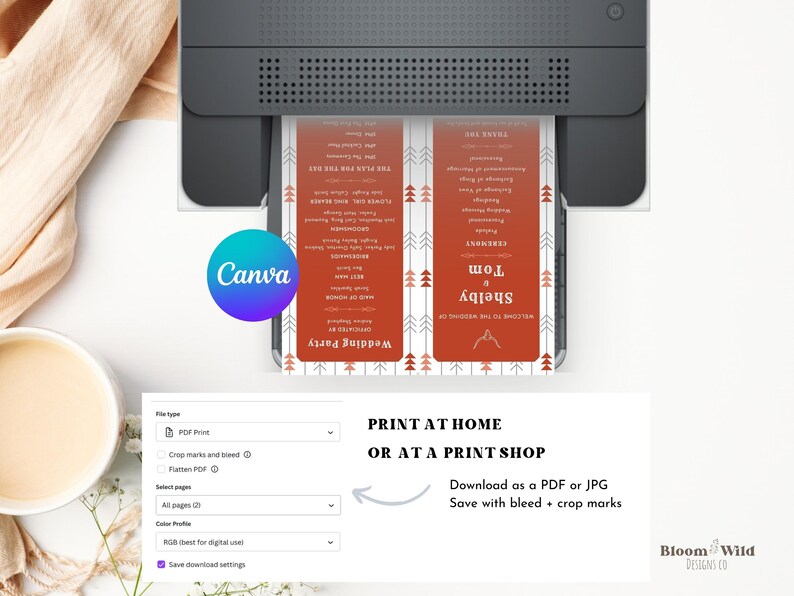 Western Wedding Ceremony Program Rustic Program Wedding Boho - Etsy