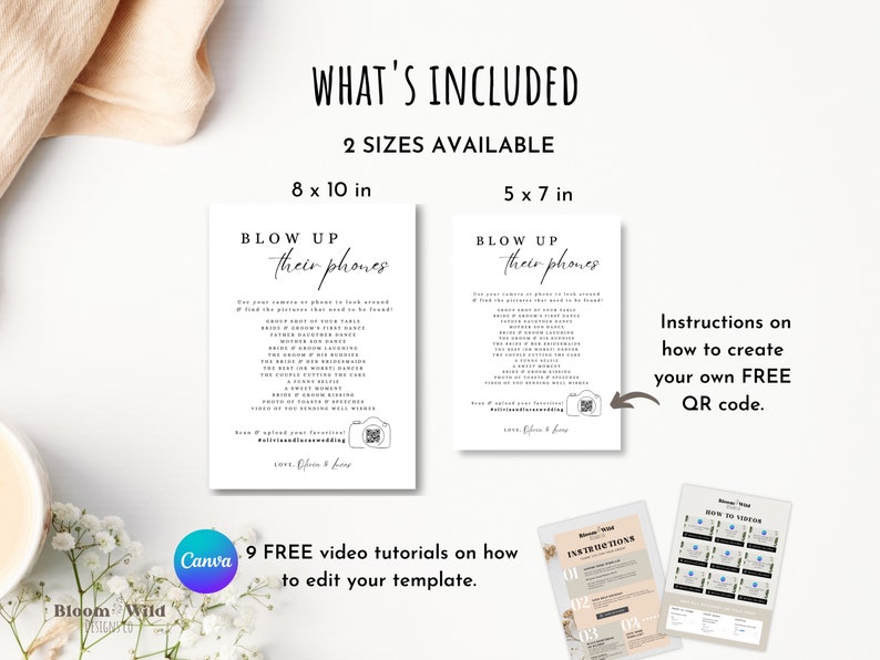 I Spy Wedding QR Code, Blow up Their Phones Hashtag Sign, Printable I ...