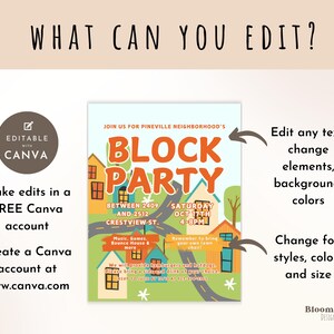 Neighborhood Block Party Invitation, Block Party Flyer Template, Block ...