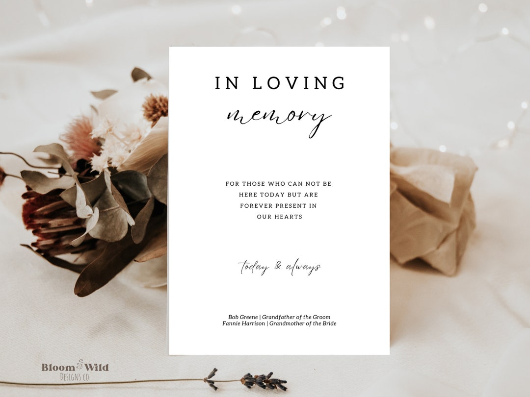 In Loving Memory Quotes For Wedding Programs