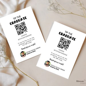 Graduation QR Code Insert, Insert Card Graduation, Tip the Graduate ...